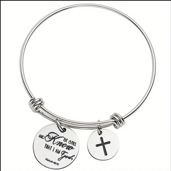 Jewelry | New Stainless Steel Silver Christian Bible Verse Jesus Christ ...
